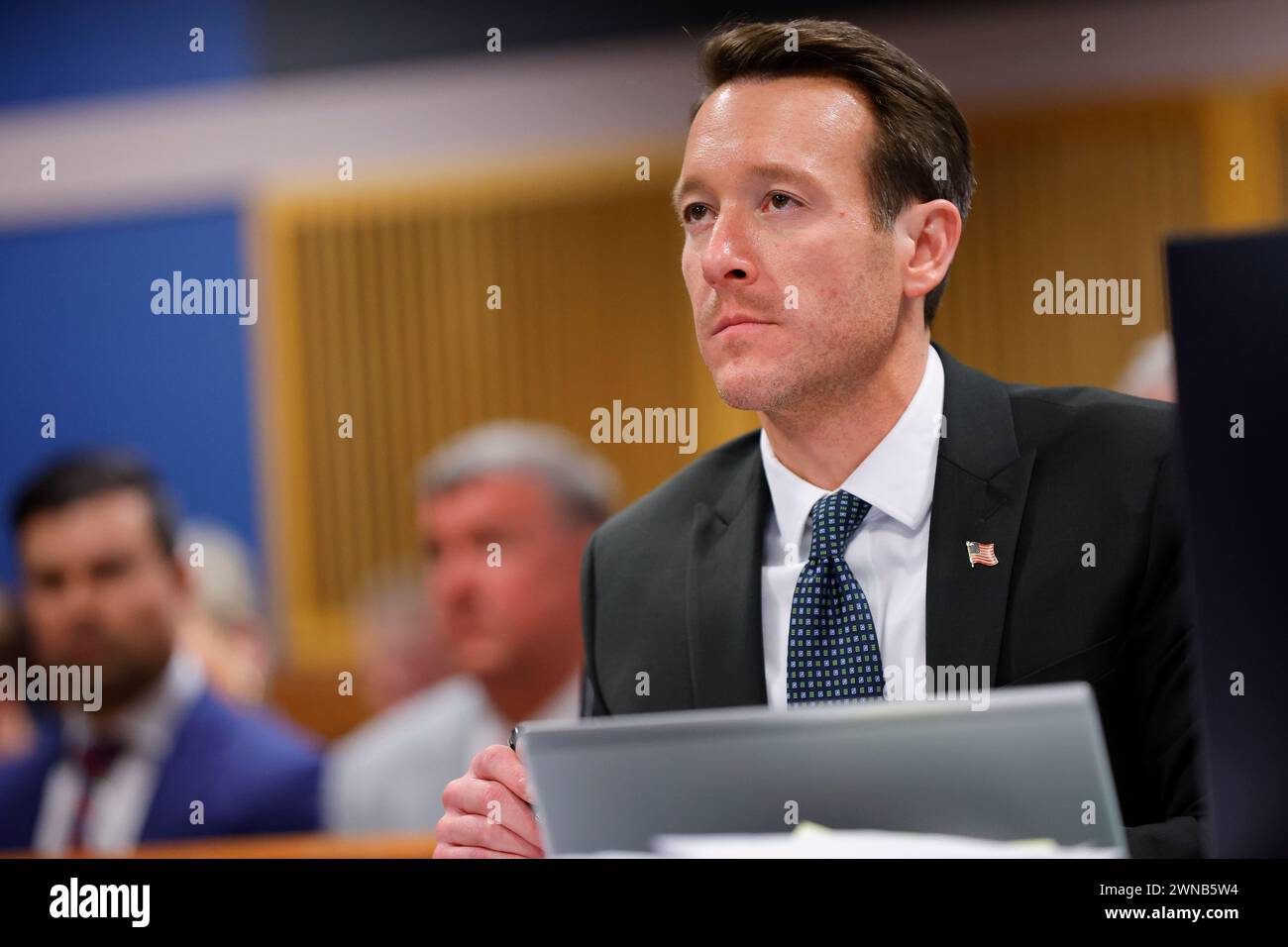 Attorney Adam Abbate looks on during a hearing on the Georgia election ...