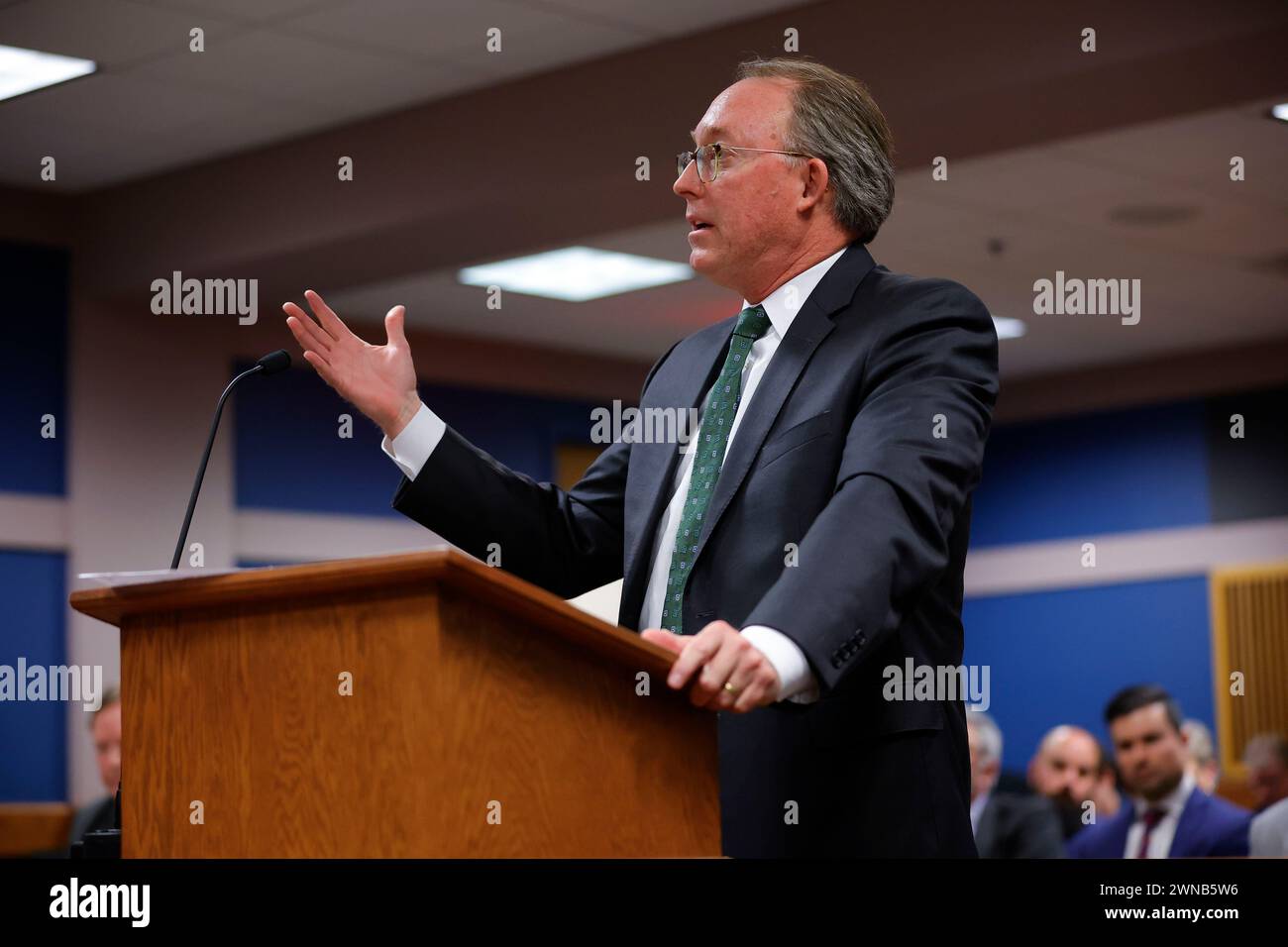 Attorney Richard Rice, representing Robert Cheeley speaks during a ...