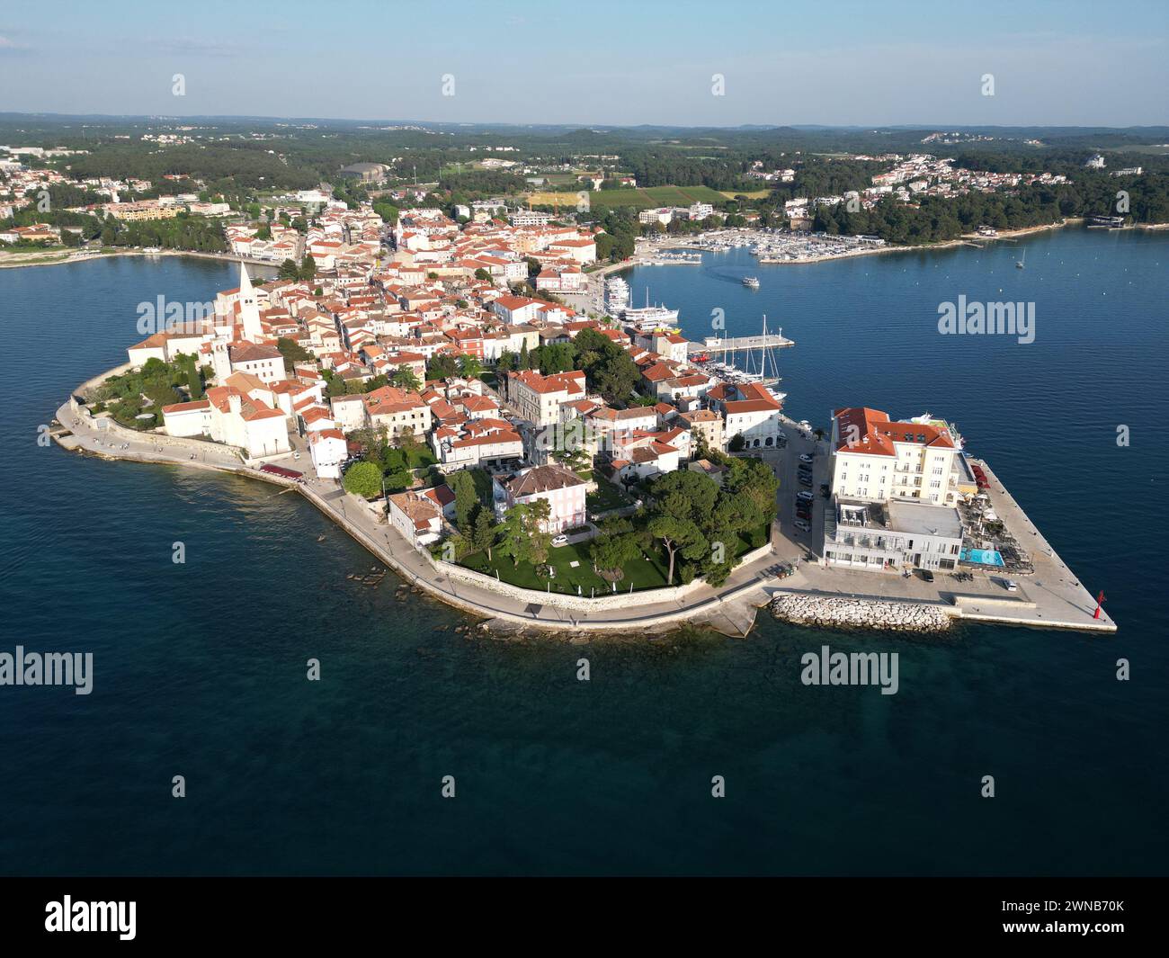 Aerial view of the historic village of Porec, Istria, Croatia Stock ...