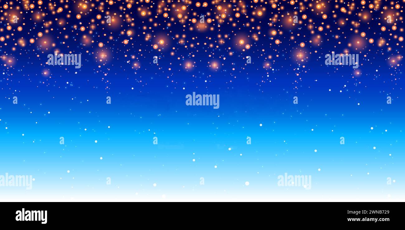 Gold falling star sparkle elements of glitter gradient vector background. Flying confetti gold ...