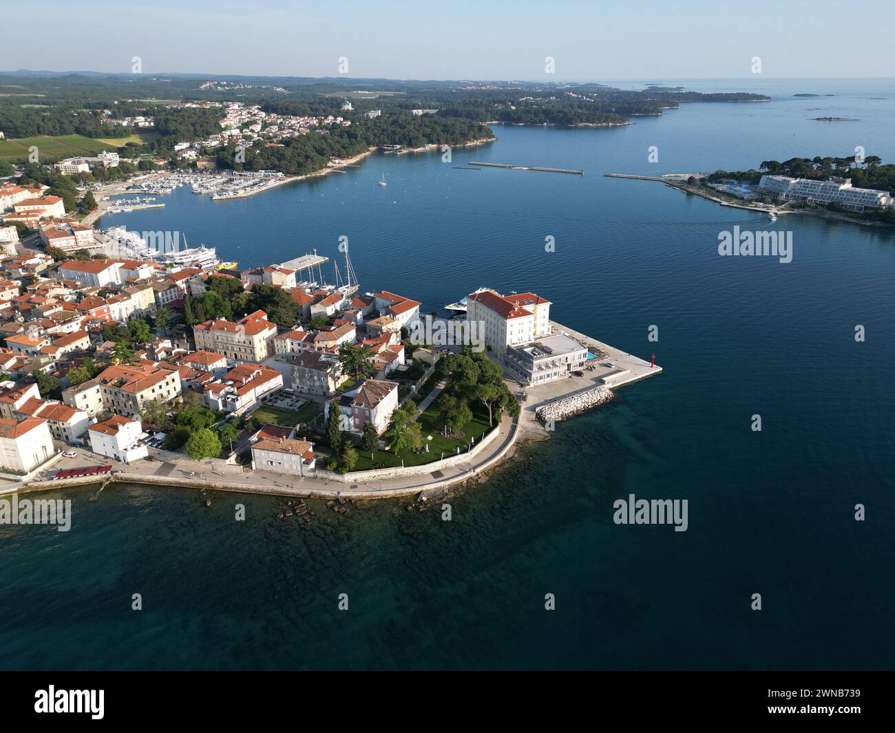 Aerial view of the historic village of Porec, Istria, Croatia Stock ...