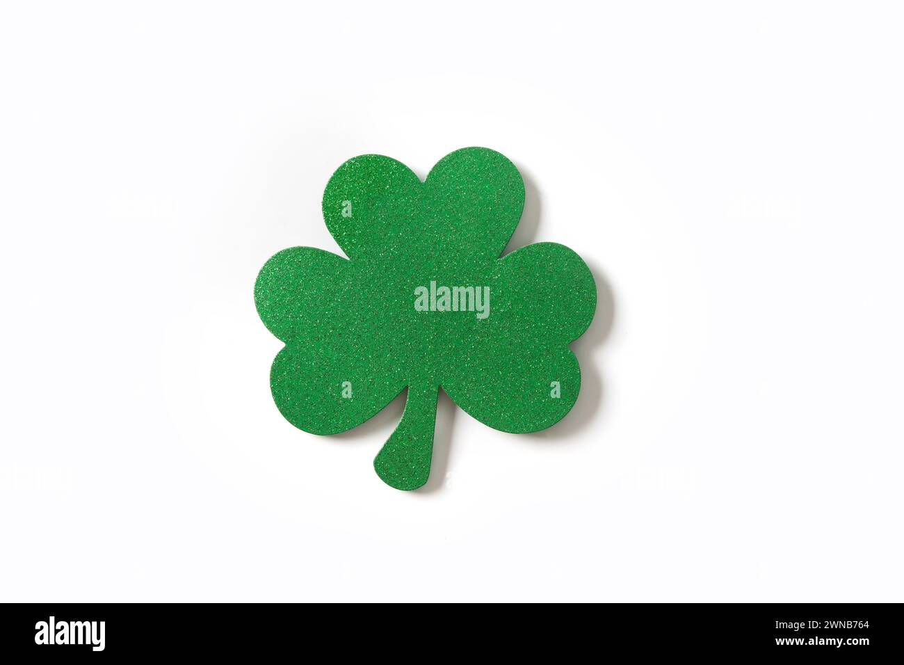 St. Patrick's day clover leave isolated on white background. View from ...