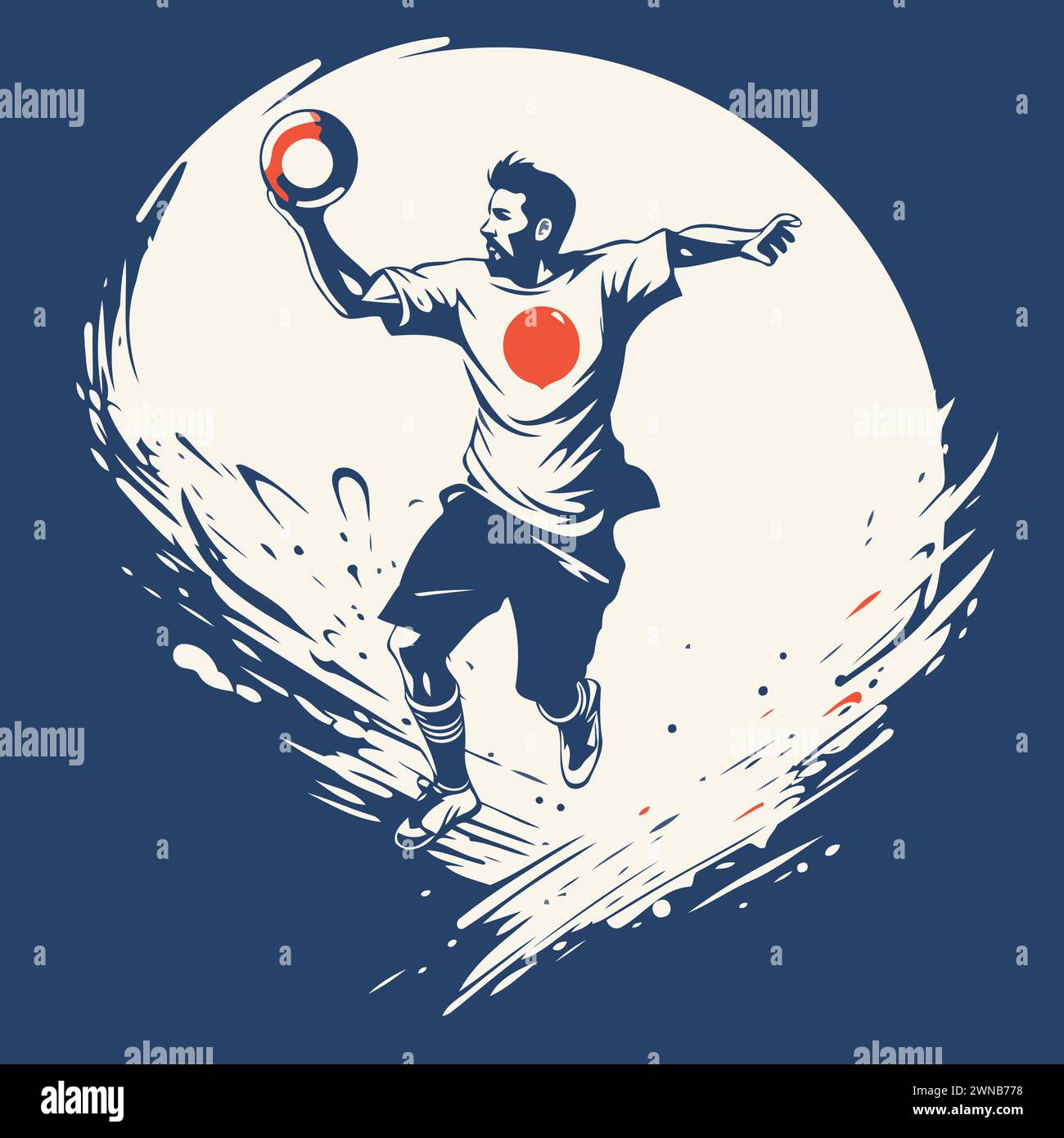 Handball player Stock Vector Images - Alamy