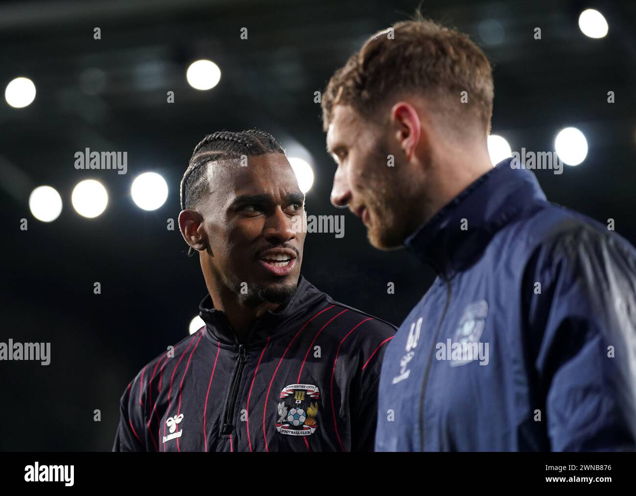 Coventry City's Haji Wright and goalkeeper Simon Moore ahead of the Sky ...