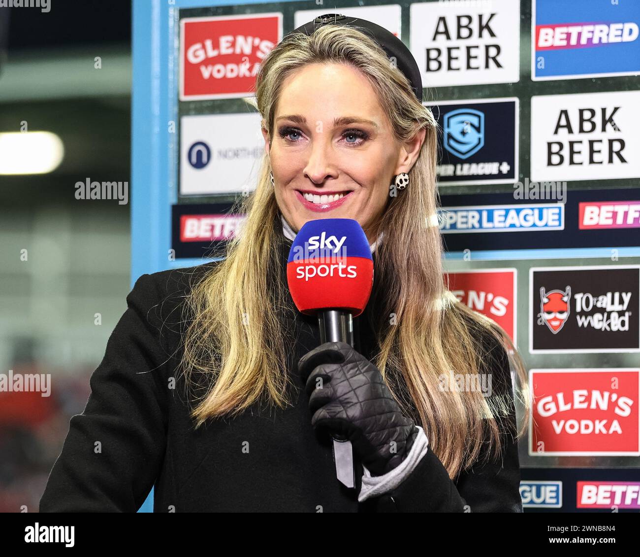 Jenna Brooks of Sky SPorts Rugby League during the Betfred Super League ...