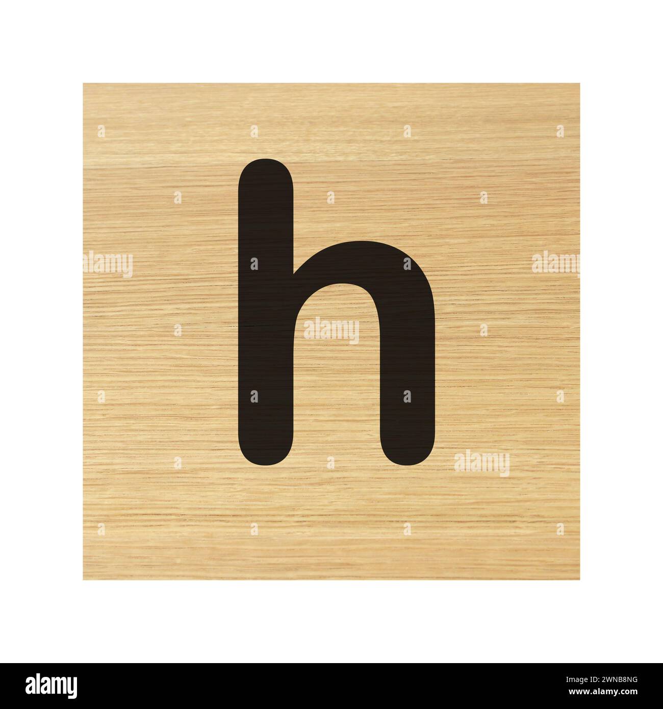 small h wood block on white with clipping path Stock Photo - Alamy