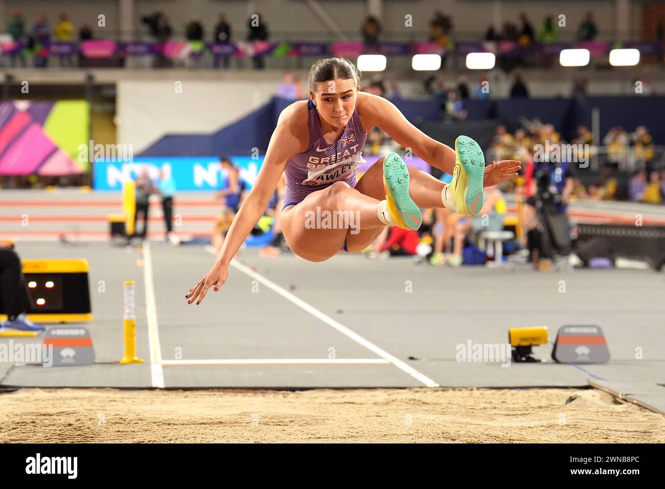 Great Britain's Abigail Pawlett in the the Women's Long Jump as part of ...