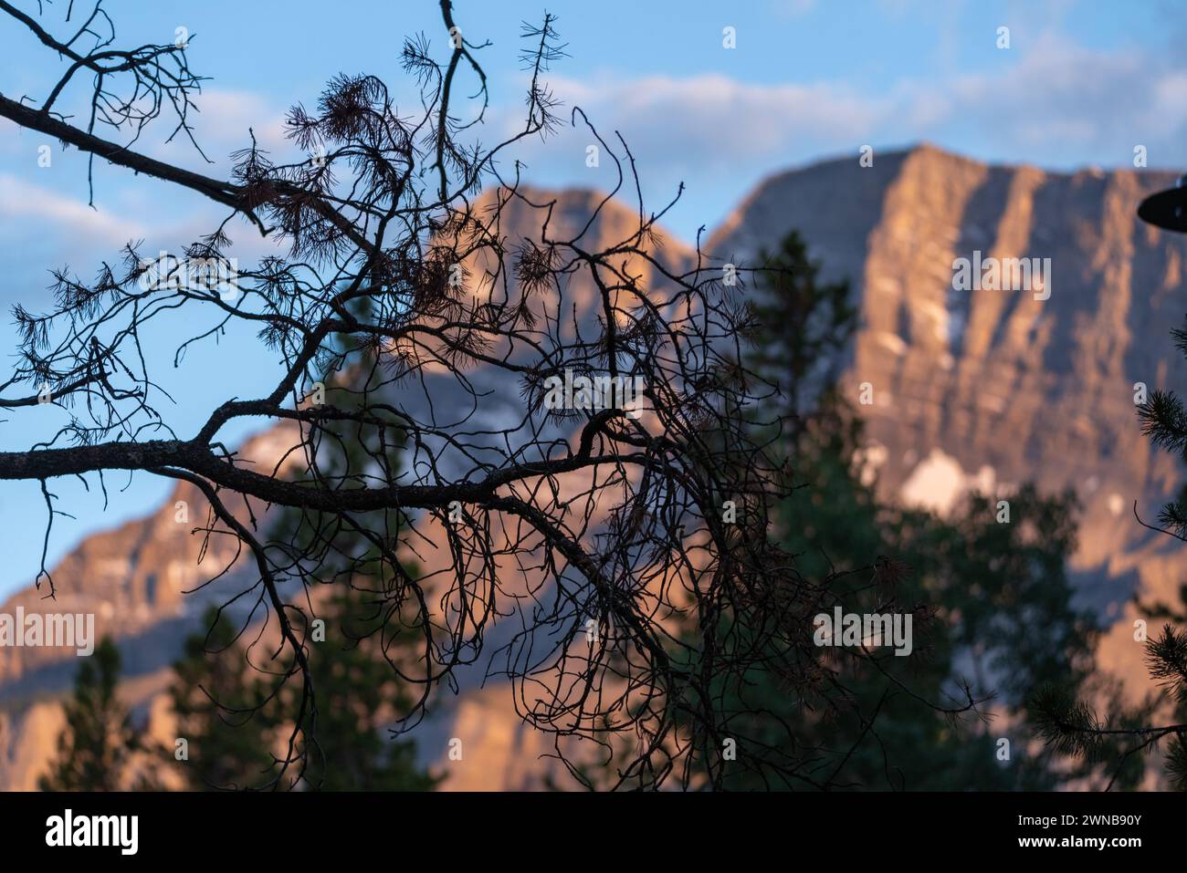 Sunset sky over Mount Rundle in Banff National Park during summer time ...