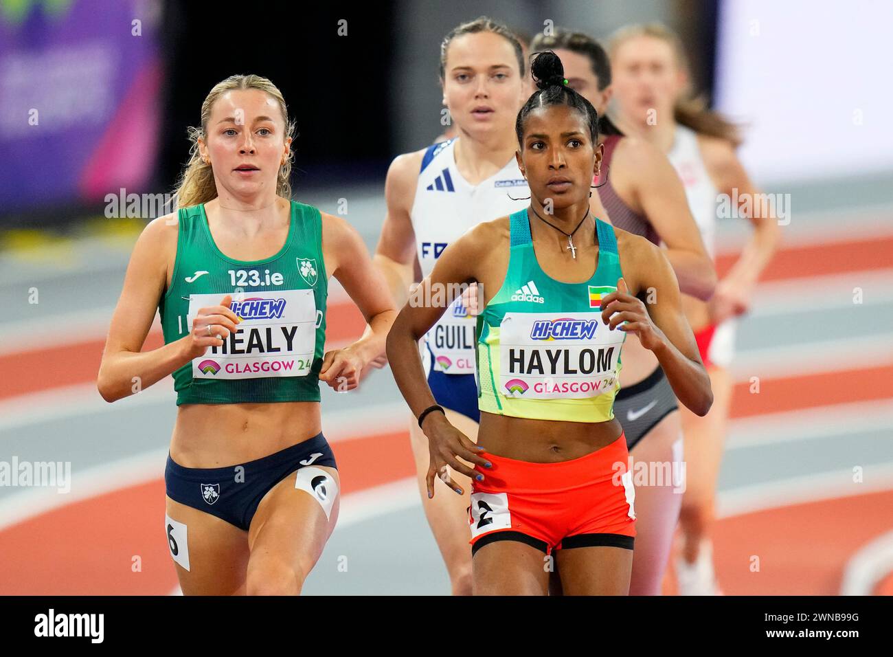 Sarah Healy, of Ireland, Agathe Guillemot, of France, and Birke Haylom ...