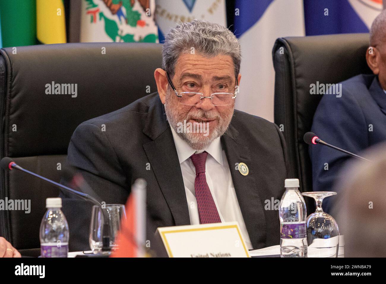 Ralph Gonsalves, prime minister of Saint Vincent and the Grenadines ...