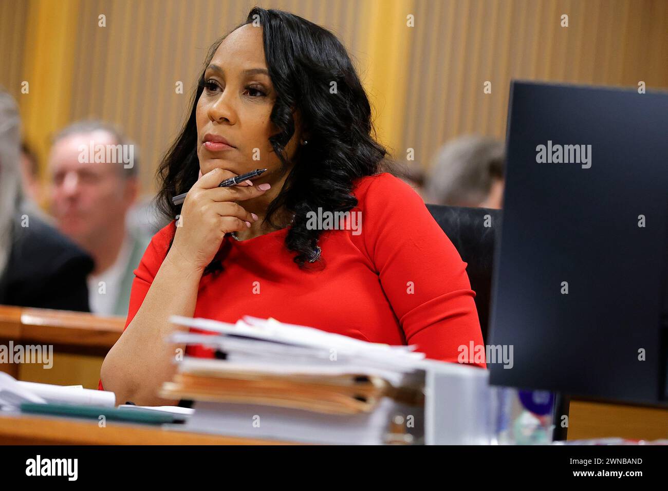 Fulton County District Attorney Fani Willis looks on during a hearing ...