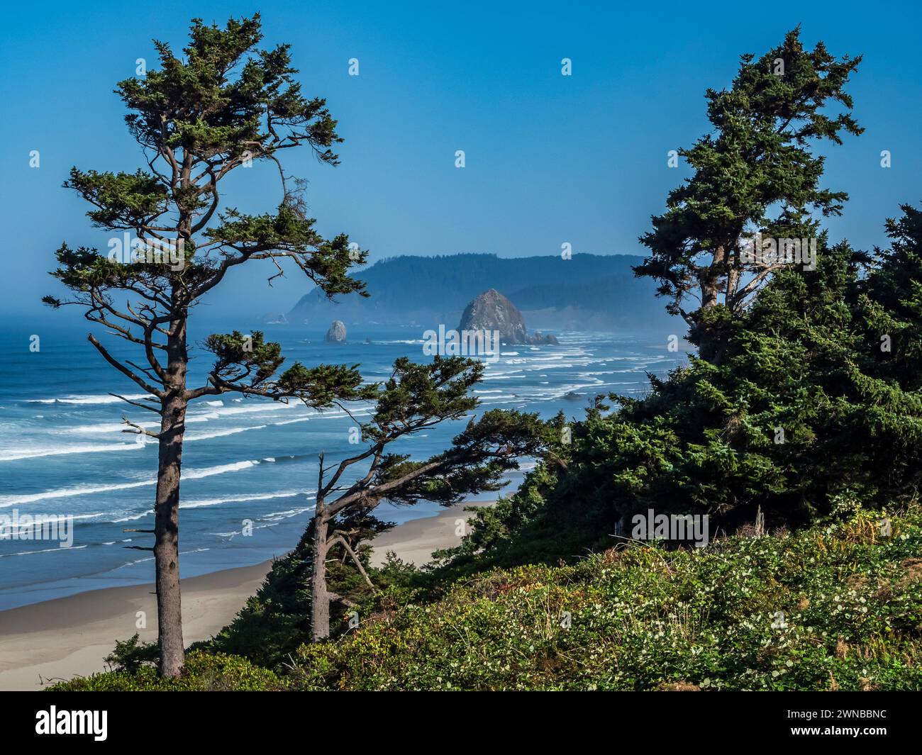 View of the Pacific Ocean from U.S. Highway 101 south of Cannon Beach ...