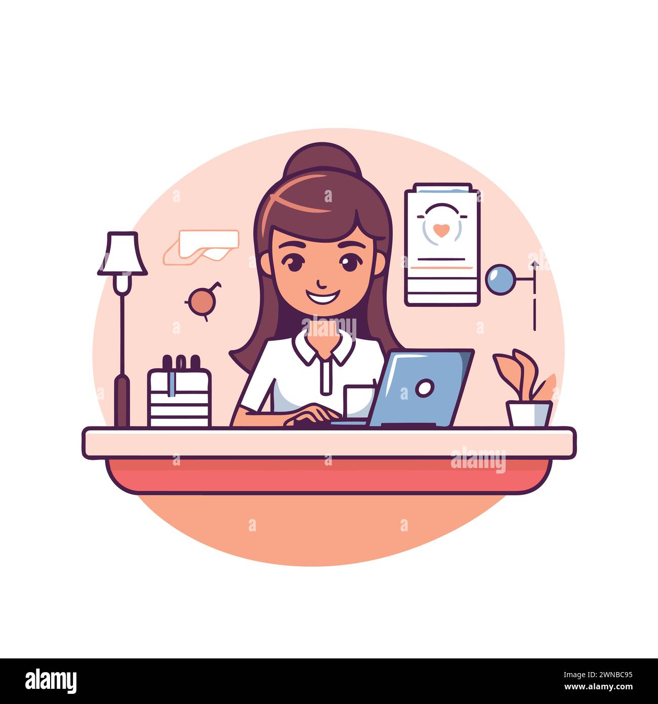Teleworking vector vectors Cut Out Stock Images & Pictures - Alamy