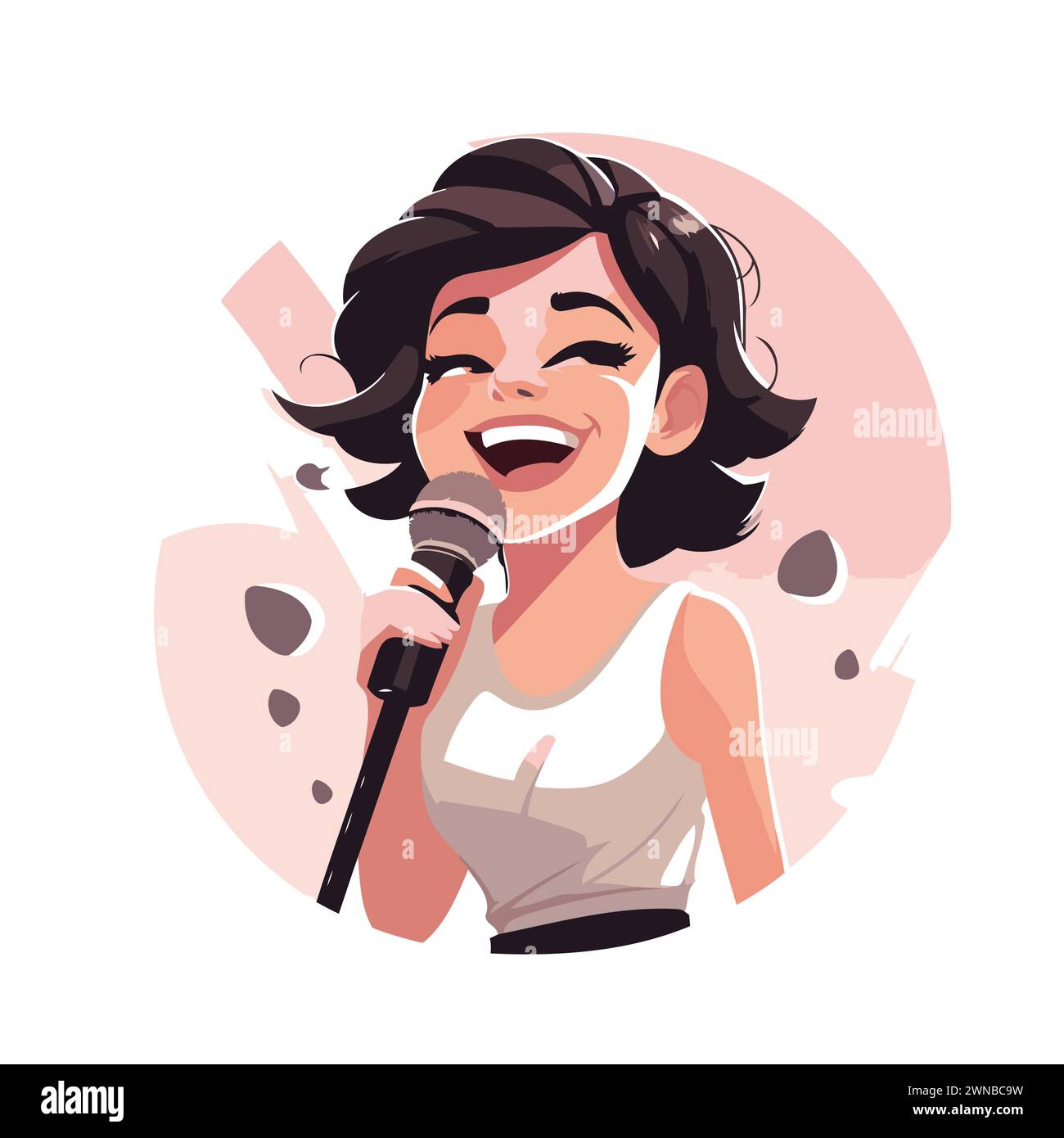 Lady singing stage Stock Vector Images - Alamy