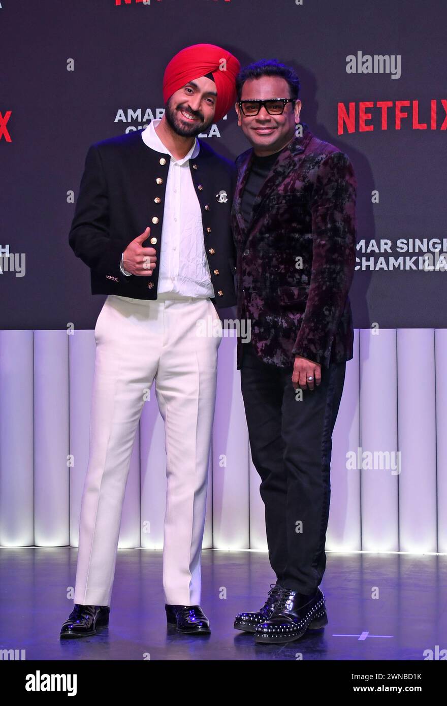 L-R Indian singer, songwriter and actor Diljit Dosanjh and Indian music ...