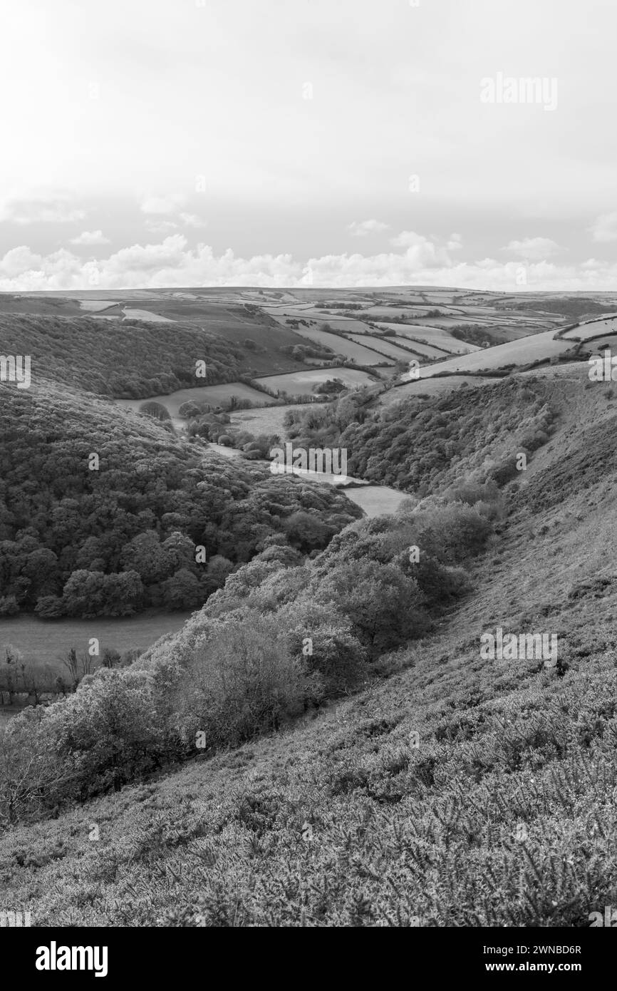 Landscape photo of the Doone valley in Exmoor National Park Stock Photo ...