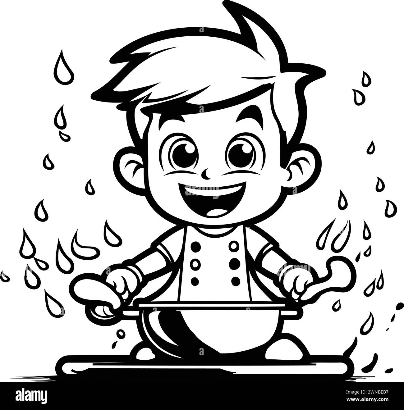 Black boy cooking Stock Vector Images - Alamy