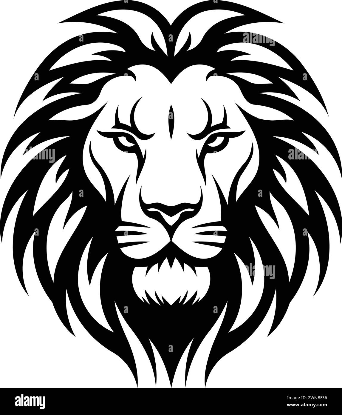 Lion head isolated on white background. Vector illustration for your ...