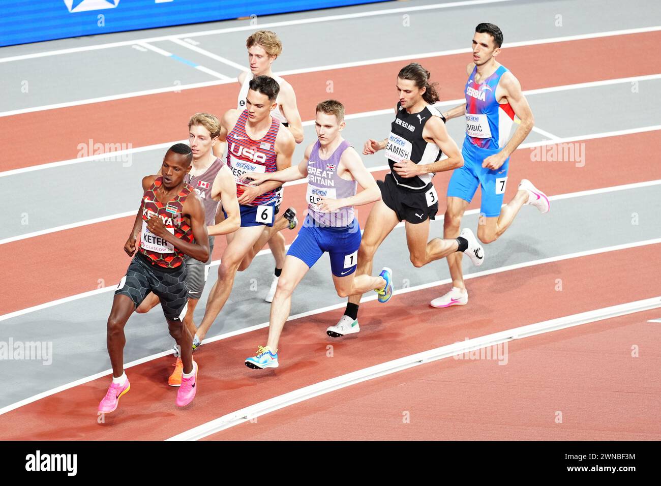 Great Britain's Callum Elson (centre) in the Men's 1500 Metres Heat 4 ...