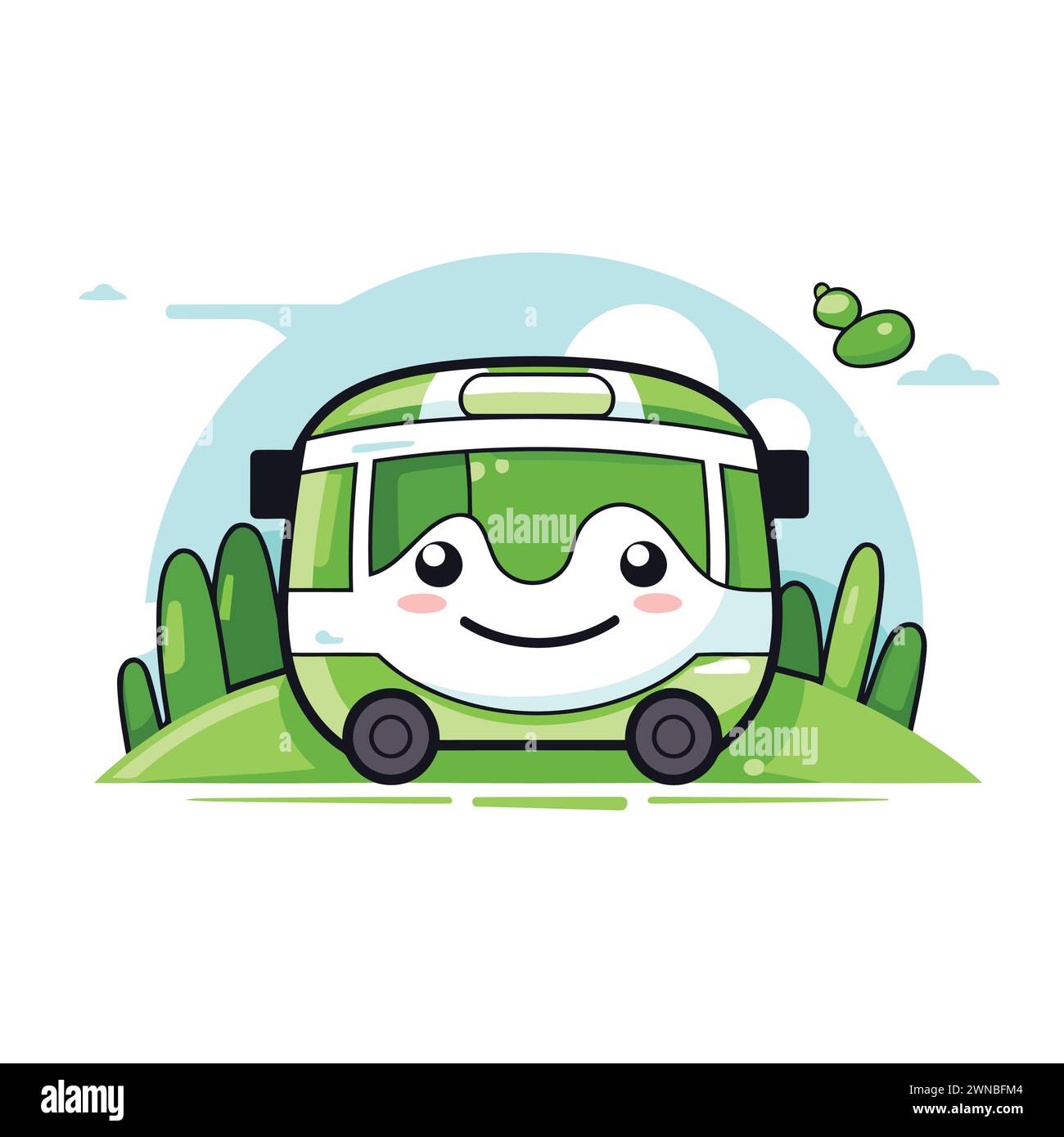 Illustration vector green bus transport hi-res stock photography and ...
