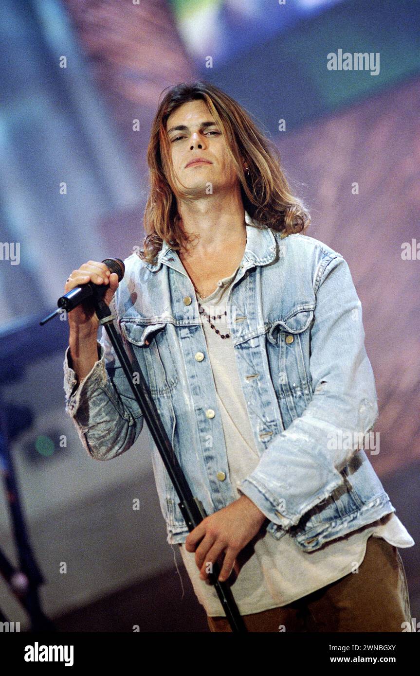 Milan Italy 03/05/1999 : Gianluca Grignani, Italian singer ,during the ...