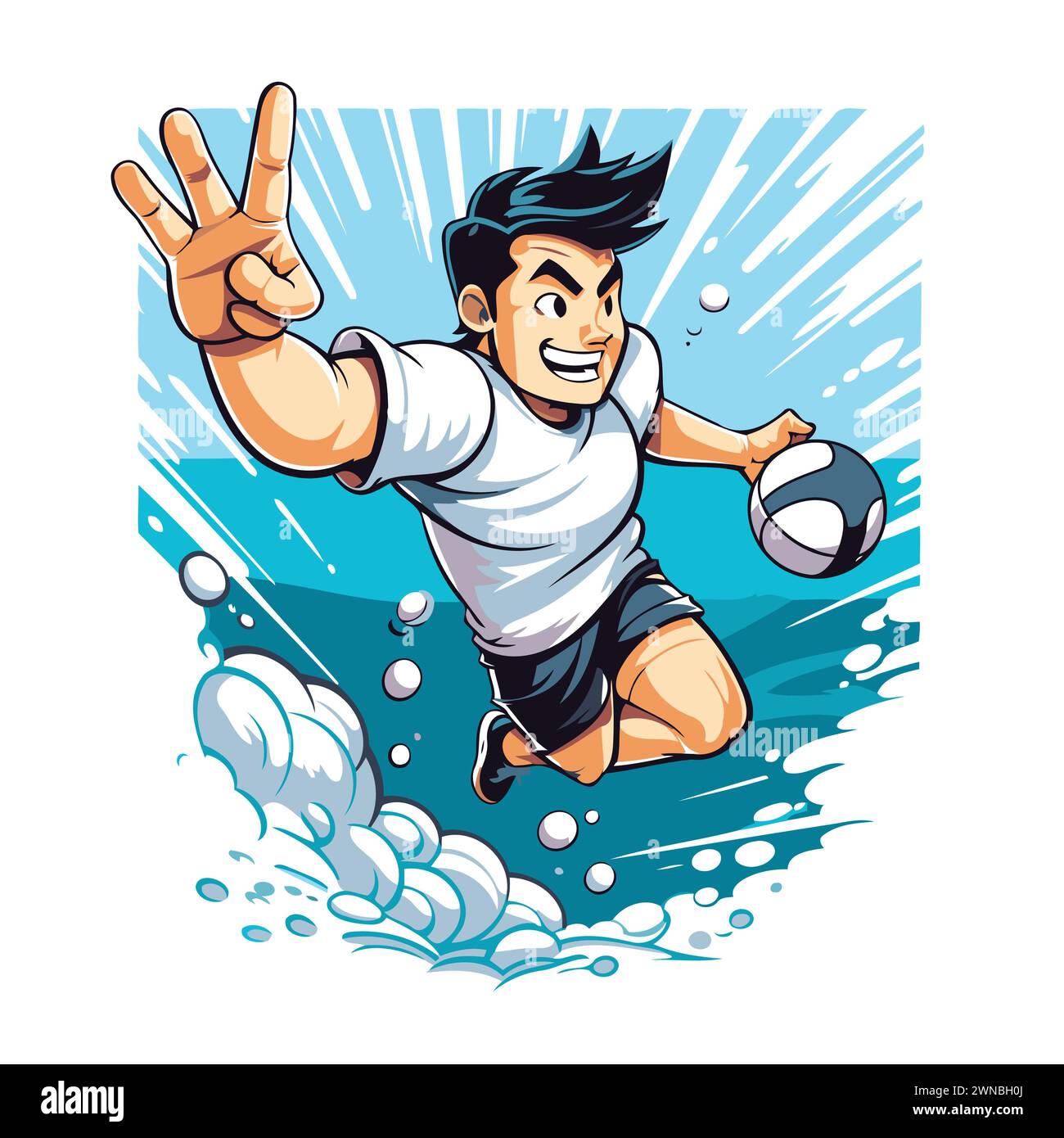 Man showing victory Stock Vector Images - Alamy