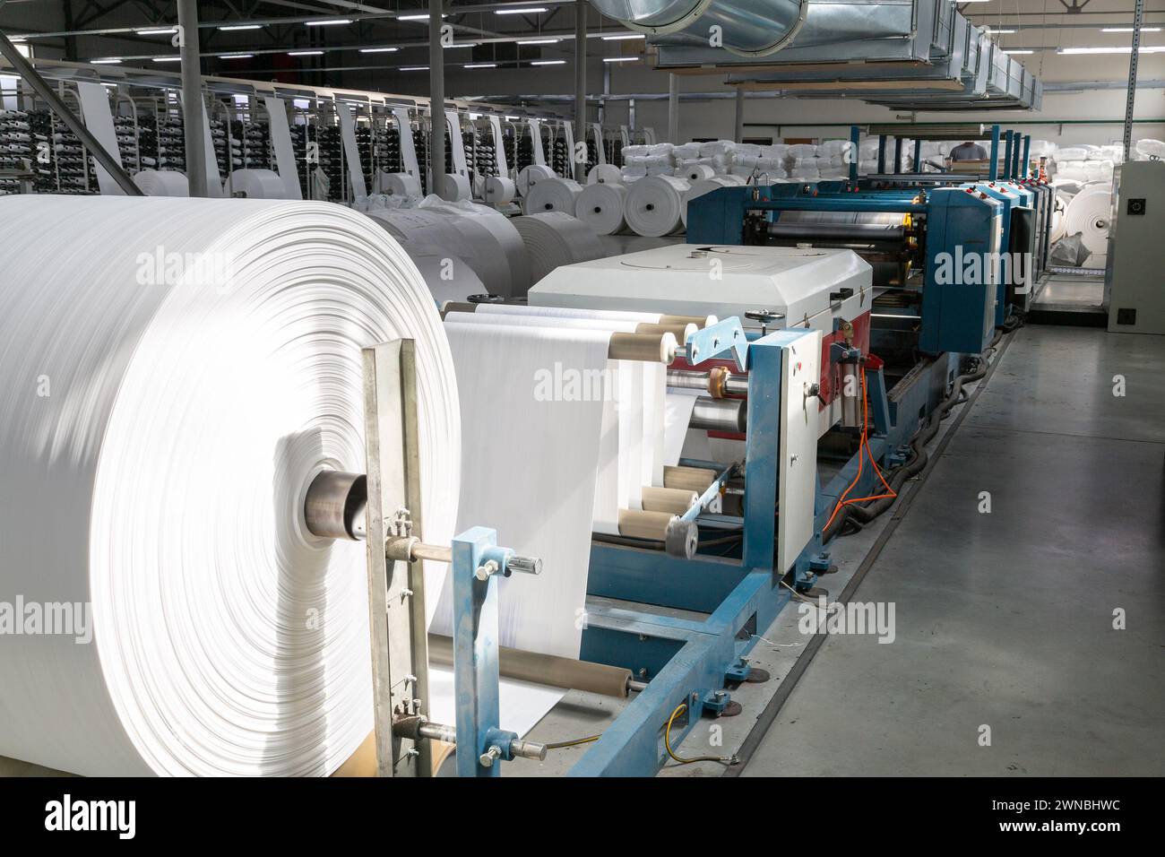 Equipment for making polypropylene bags and applying logos. Automatic ...