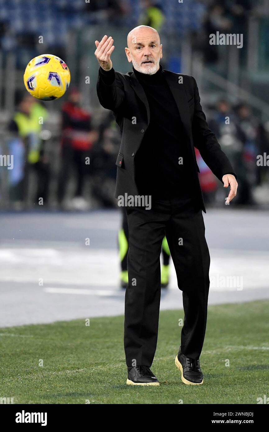 Rome, Italy. 01st Mar, 2024. Stefano Pioli head coach of AC Milan ...