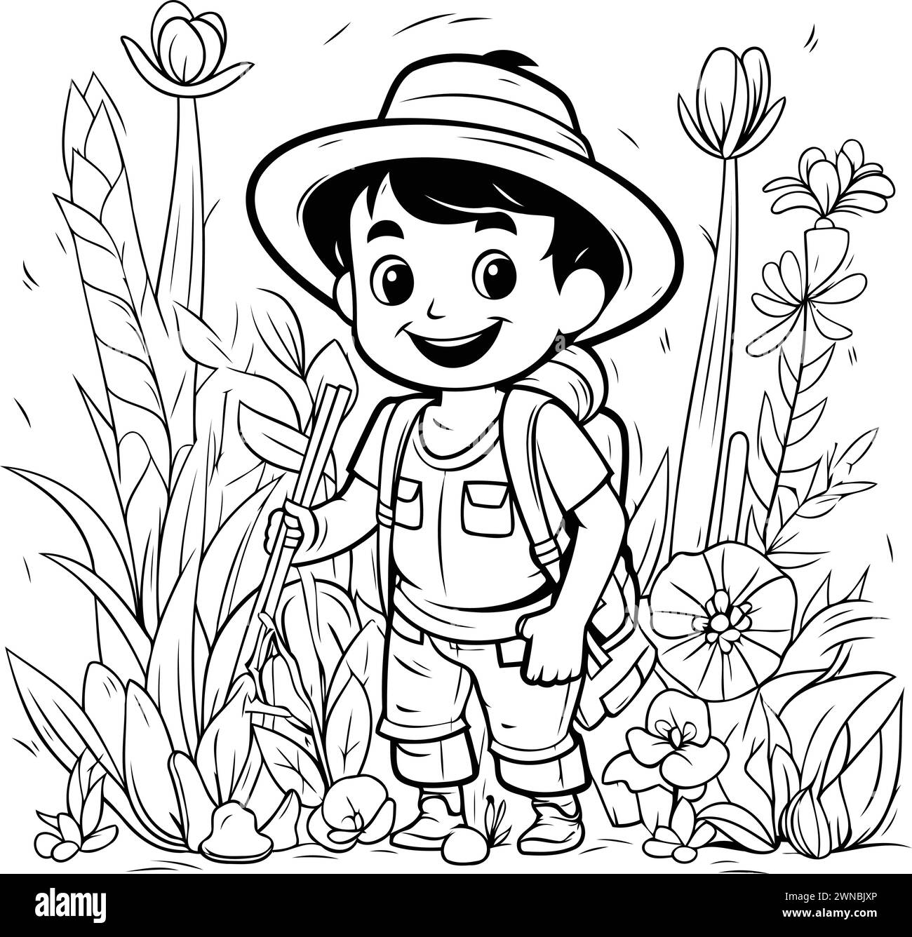 Black child garden Stock Vector Images - Alamy