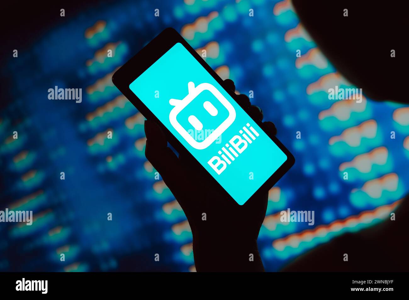 In this photo illustration, the Bilibili logo is displayed on a ...