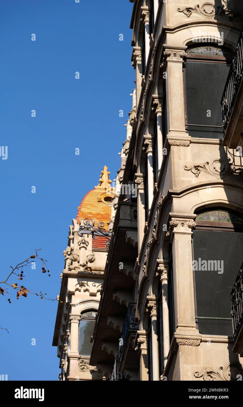 Stunning architectural detail av diagonal in Barcelona Stock Photo - Alamy
