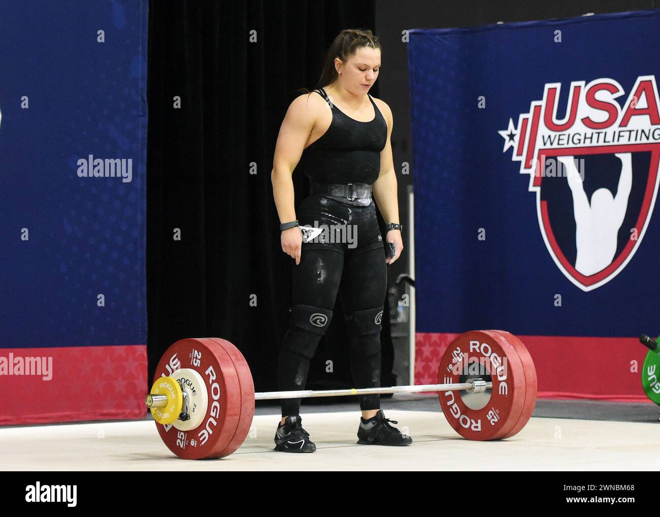 Columbus, Ohio, United States. Mar 1 Feb, 2024. Ella Nicholson lifts ...