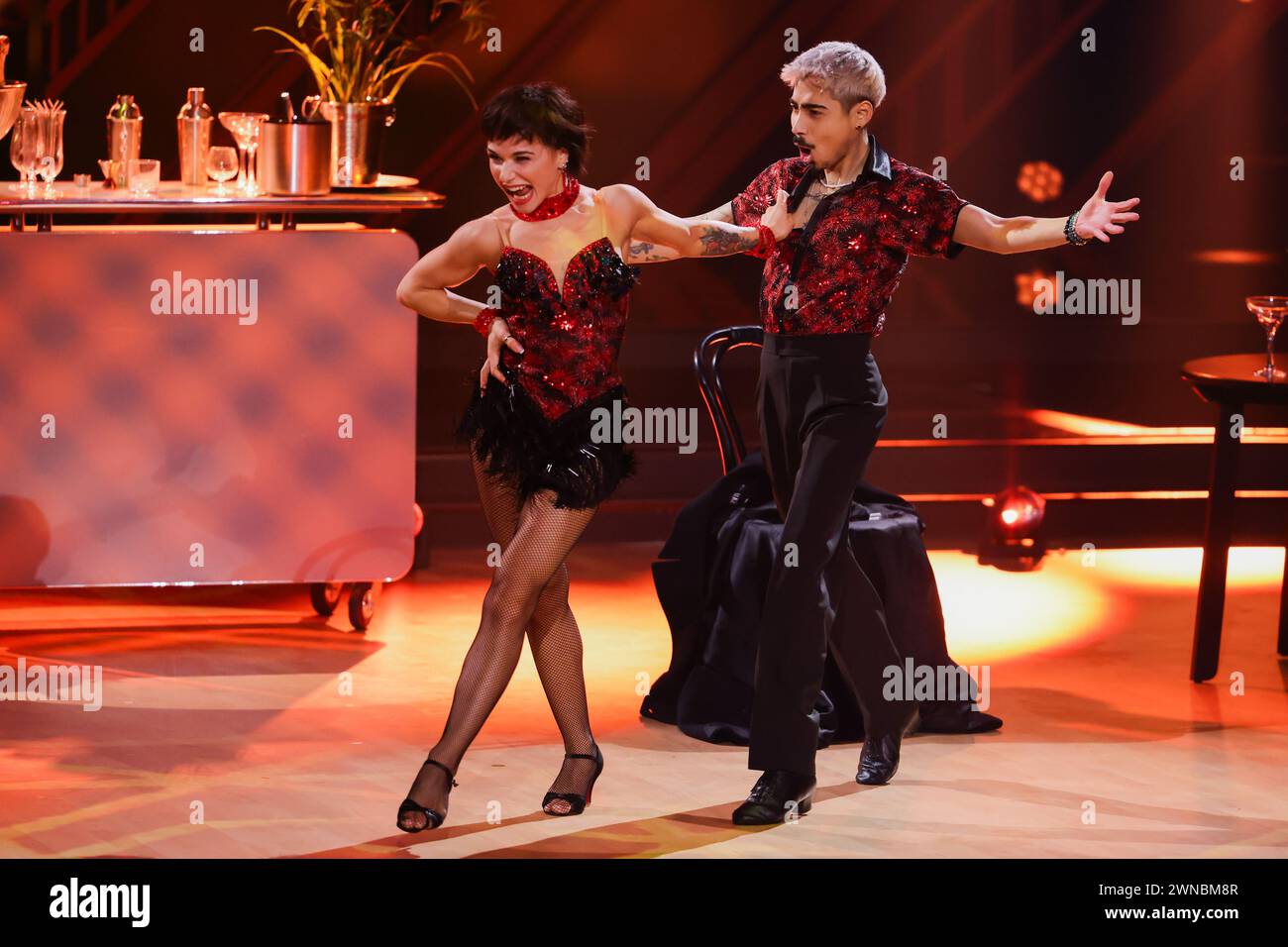 Cologne, Germany. 01st Mar, 2024. Tony Bauer, comedian, and Anastasia ...