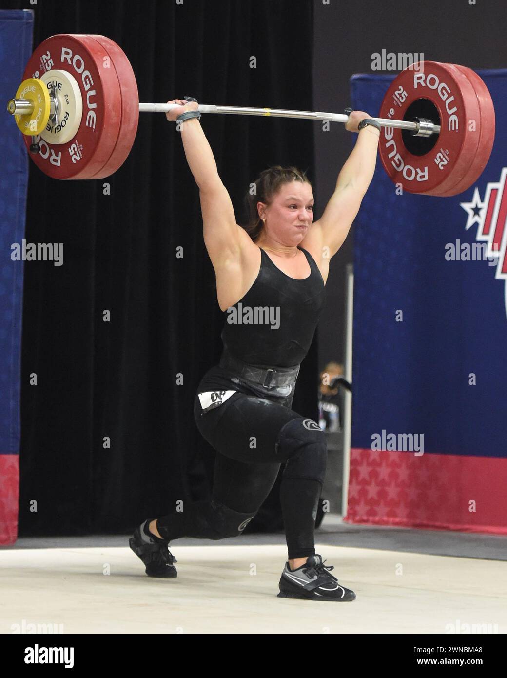 Columbus, Ohio, United States. Mar 1 Feb, 2024. Ella Nicholson lifts ...