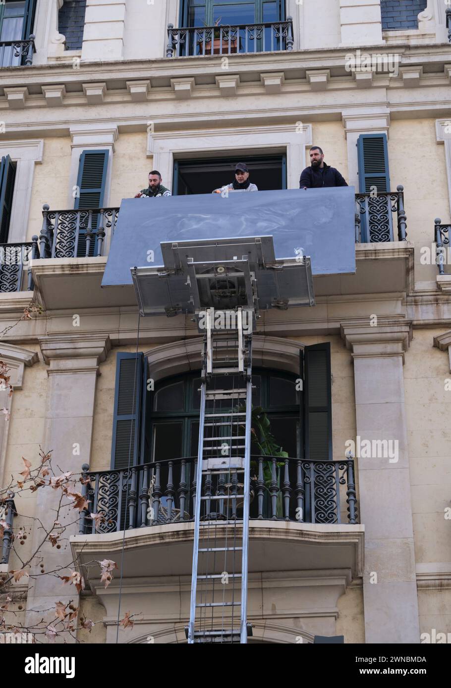 Stunning architectural detail av diagonal in Barcelona Stock Photo - Alamy