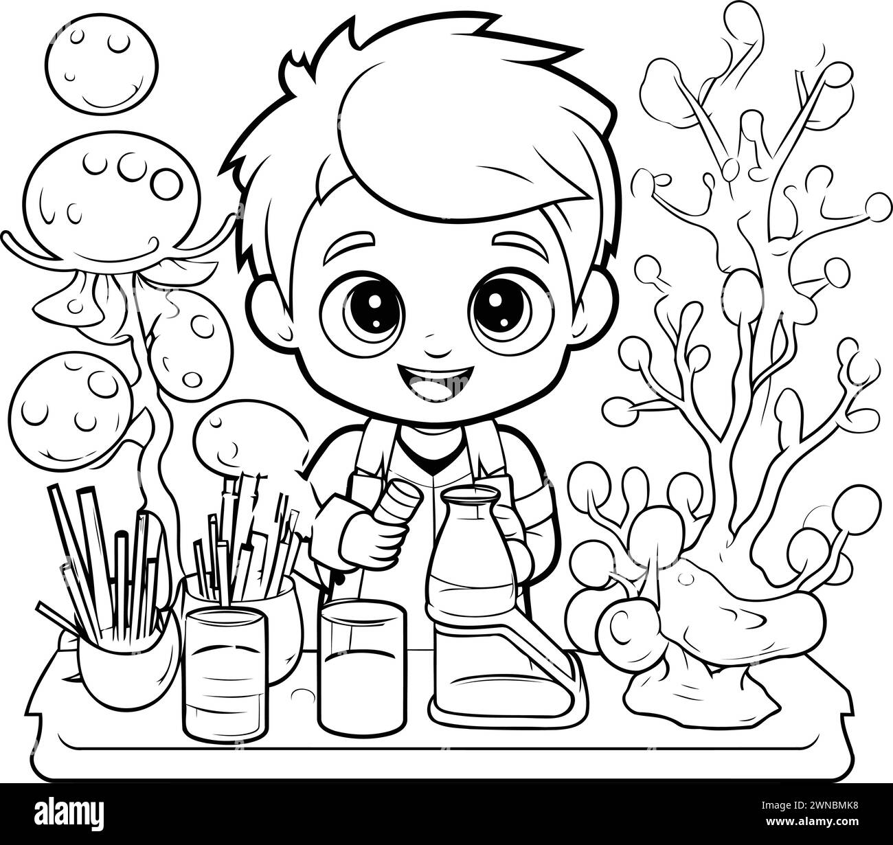 Black boy doing science Black and White Stock Photos & Images - Alamy