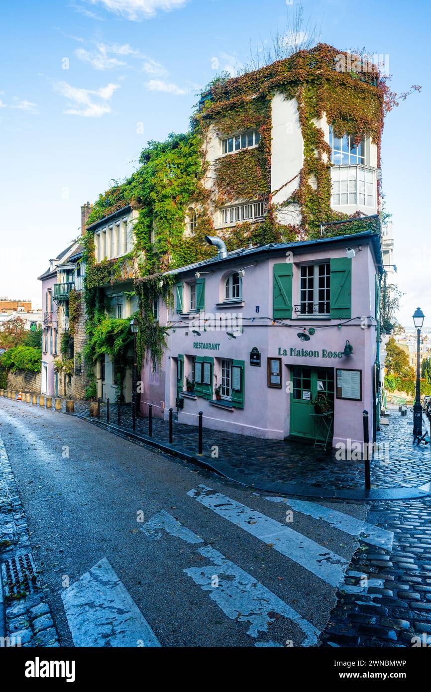 Le Maison Rose cafe in Montmartre, an authentic village in the heart of ...