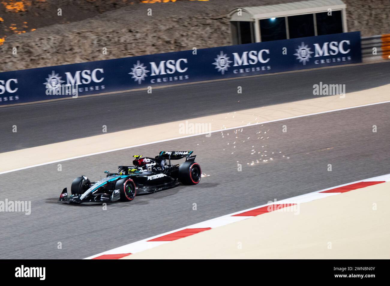 Sakhir, Bahrain. 1st Mar, 2024. LEWIS HAMILTON (GBR) of Mercedes #44 ...