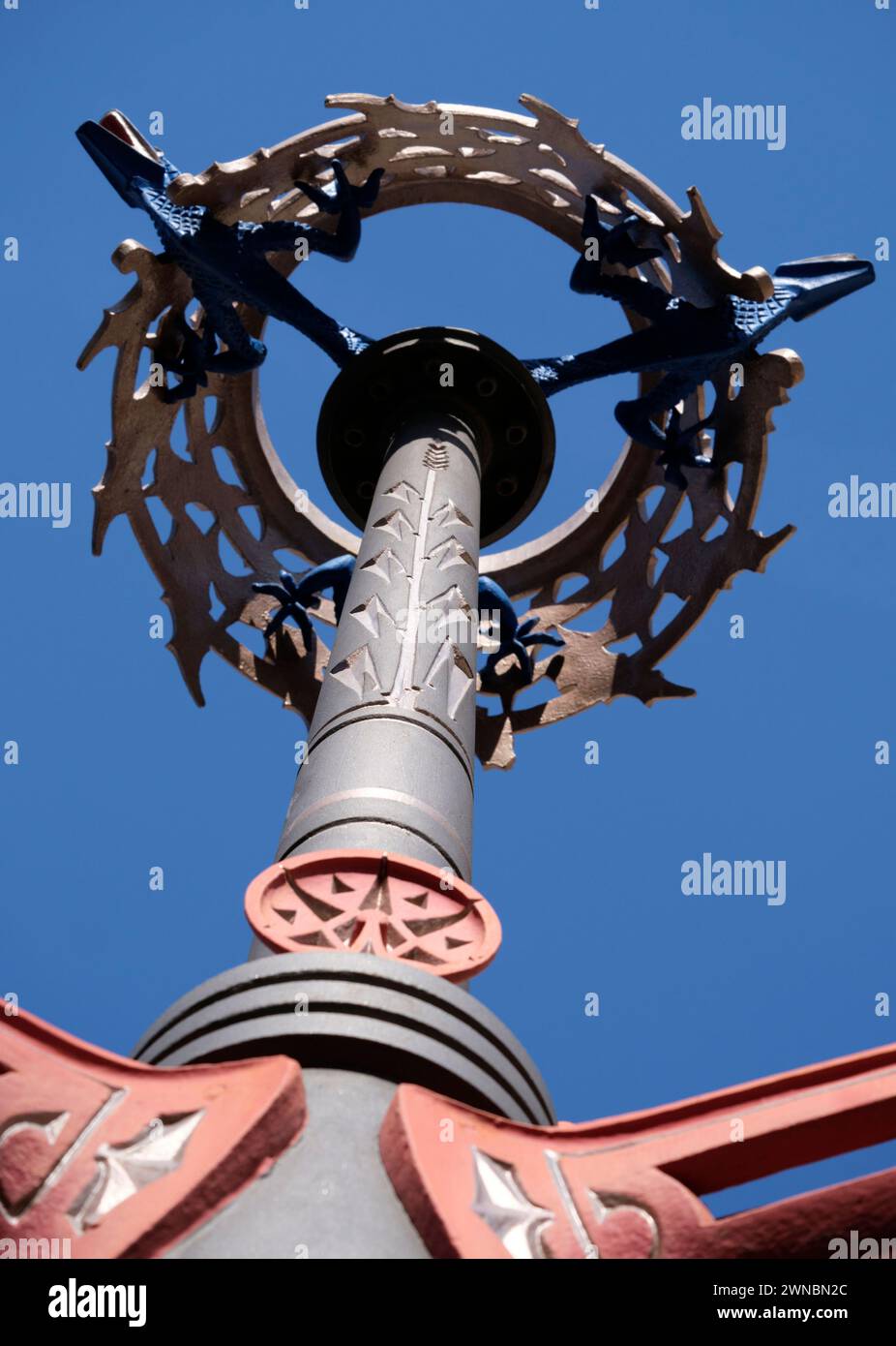 Street lamp designed by antoni gaudi in barcelona hi-res stock ...