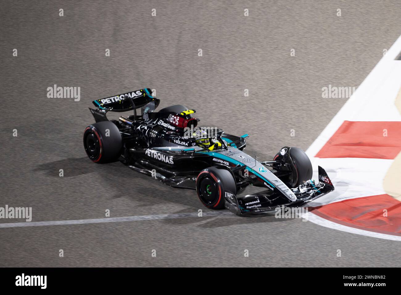 Sakhir, Bahrain. 1st Mar, 2024. LEWIS HAMILTON (GBR) of Mercedes #44 ...