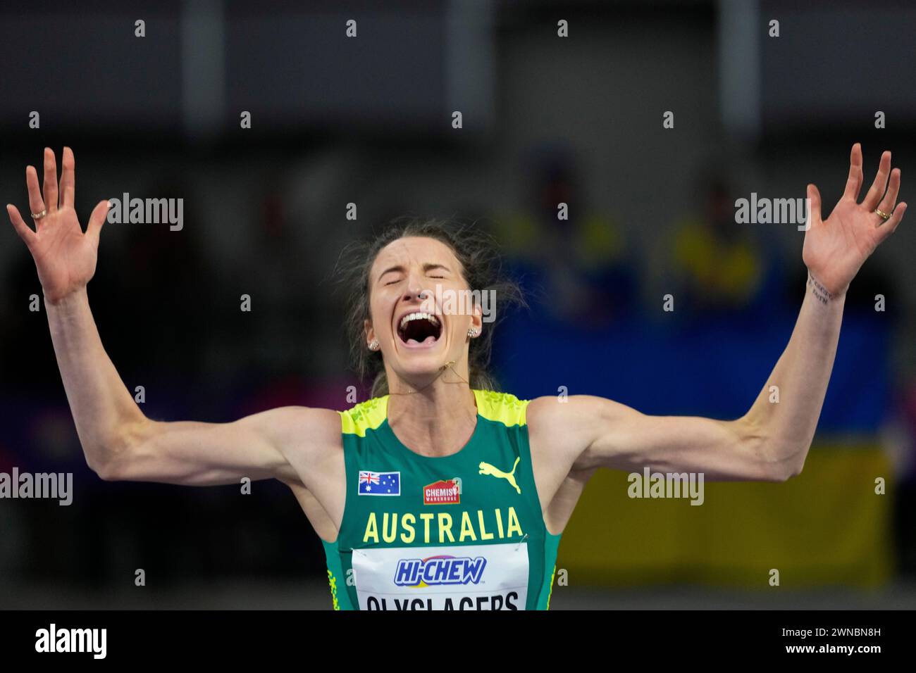 Nicola Olyslagers, of Australia, after winning the gold medal in the ...