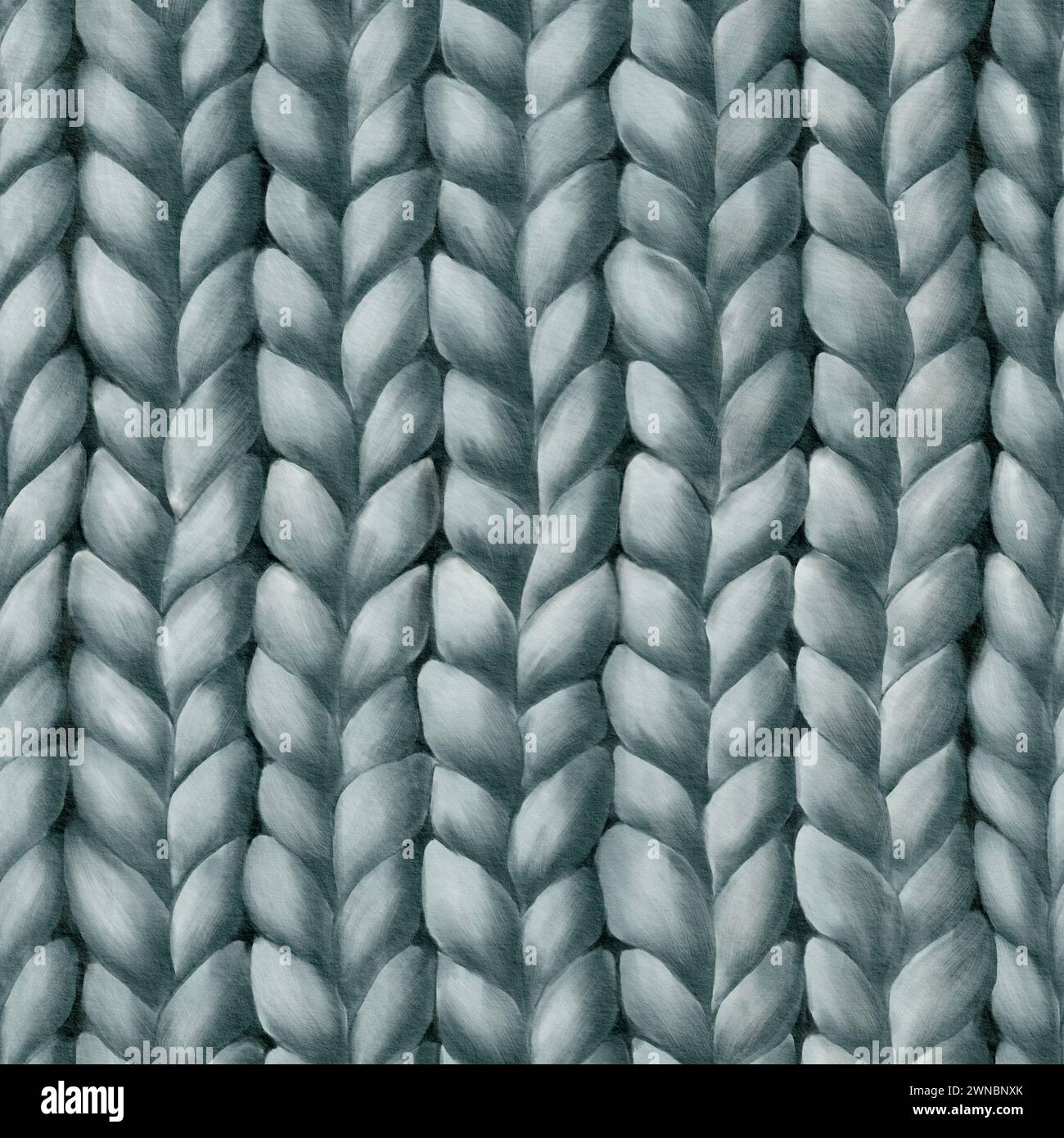 Knitted facing seamless pattern, plaid, blanket, knitting pattern. Hand ...