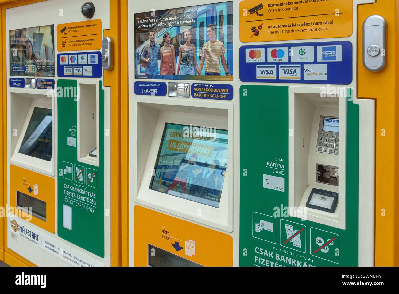 Ticket machines for the MAV-Start Hungarian State Railways Stock Photo ...
