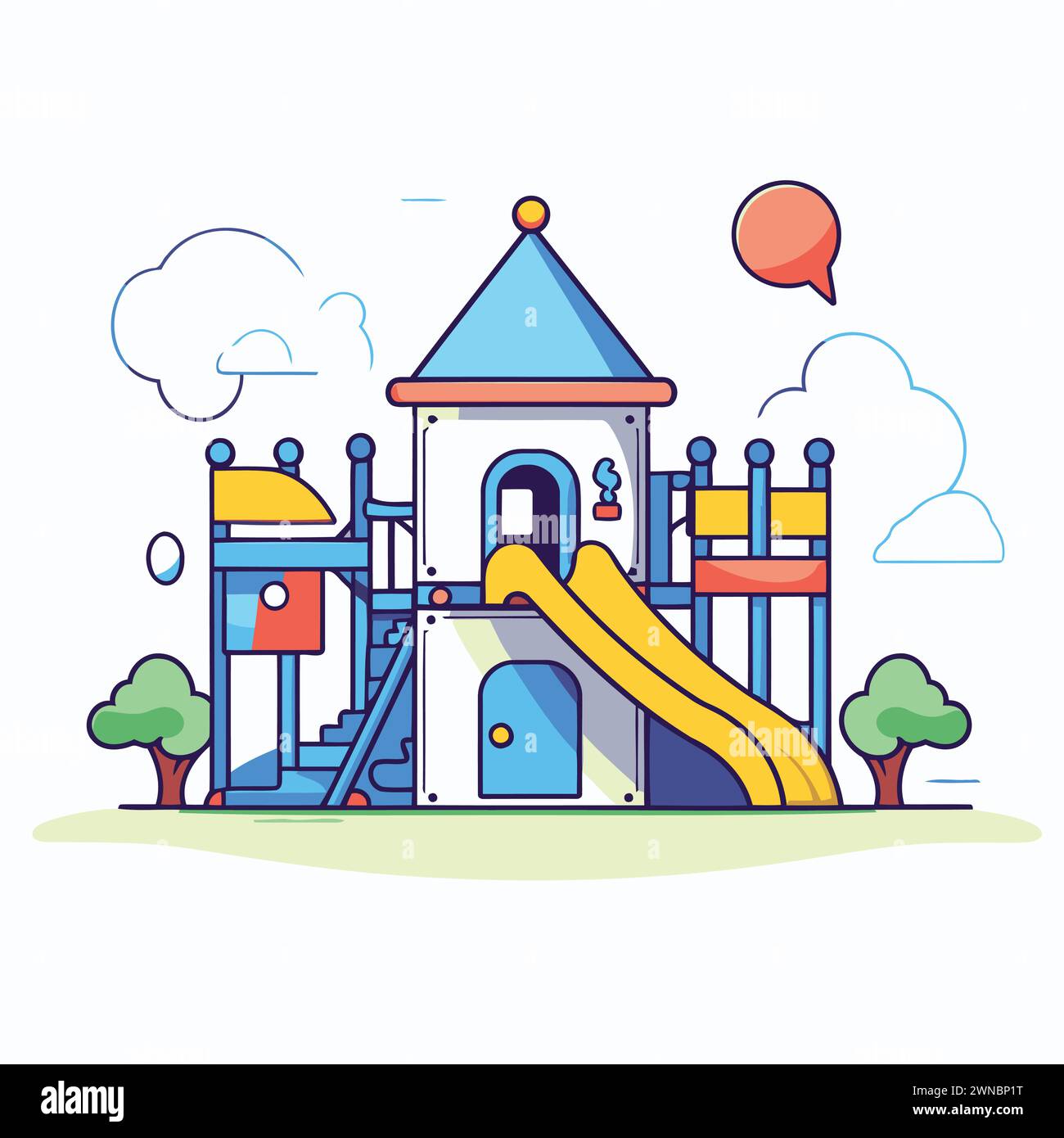 Colorful kids slide Cut Out Stock Images & Pictures - Alamy