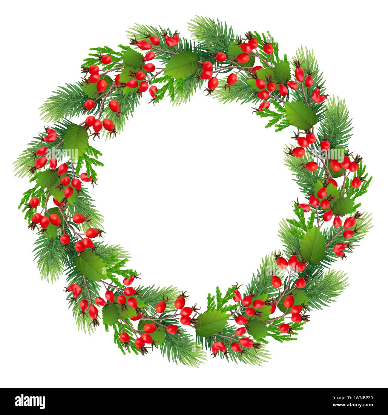 Realistic christmas garland on Cut Out Stock Images & Pictures - Alamy