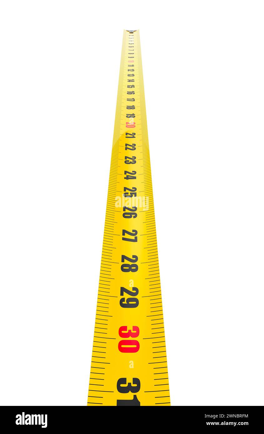 Scale measuring tape, top view. 3D rendering isolated on white ...