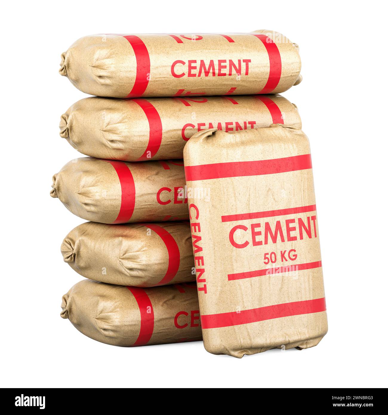 Cement bags, 3D rendering isolated on white background Stock Photo - Alamy