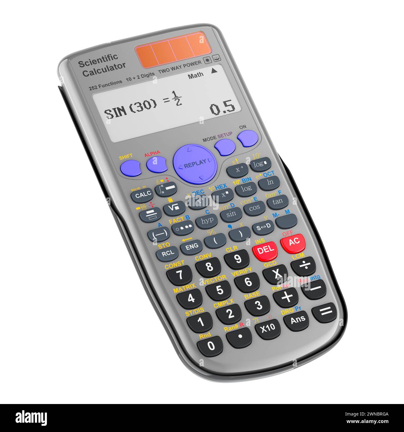 Scientific Calculator. 3D rendering isolated on white background Stock ...