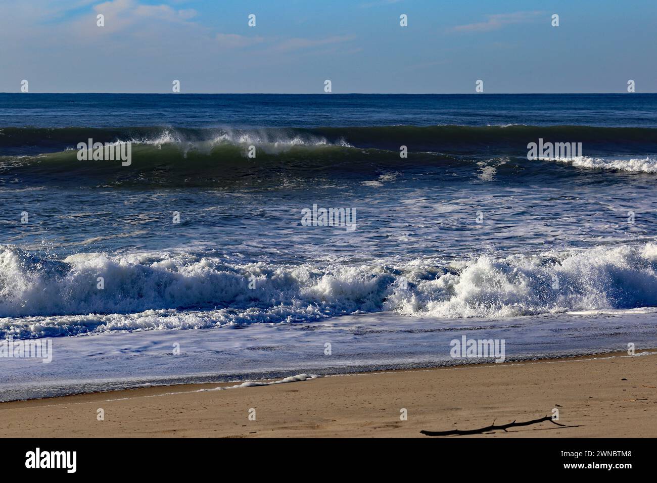 Cabedelo, Portugal - January 11, 2024: The waves of the Atlantic Ocean ...
