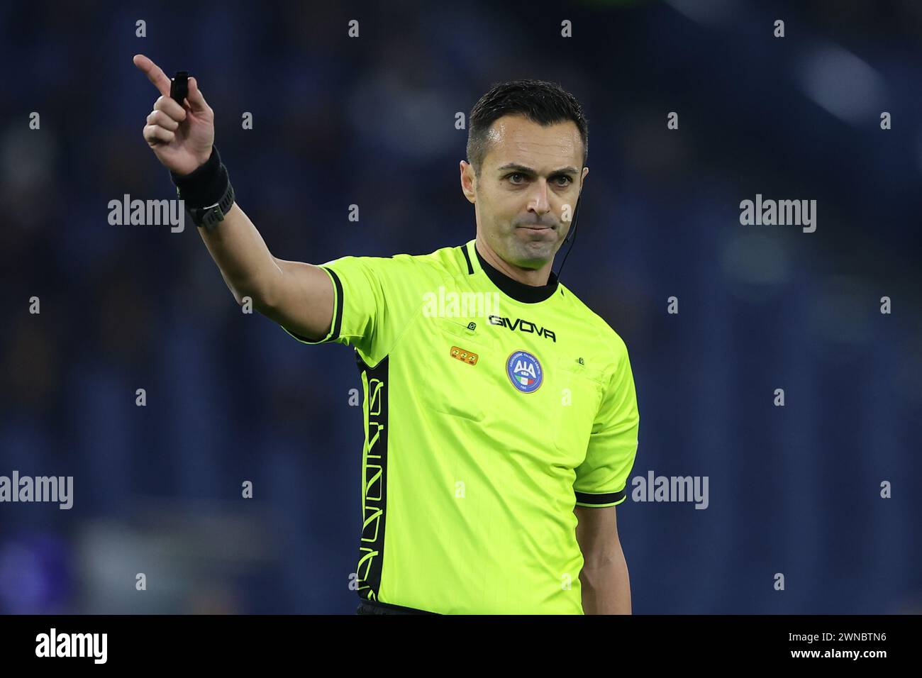 Italian referee Marco Di Bello during the Serie A football match SS Lazio vs AC Milan at ...